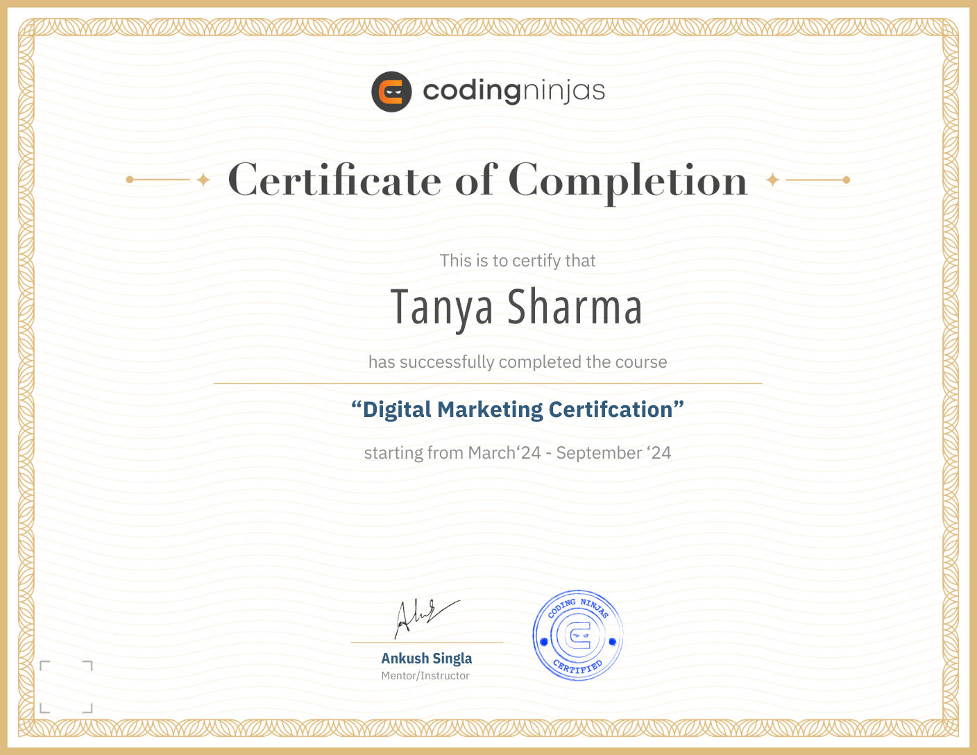 Digital Marketing Certification - Career Camp by Coding Ninjas Digital Marketing Certification - Career Camp by Coding Ninjas